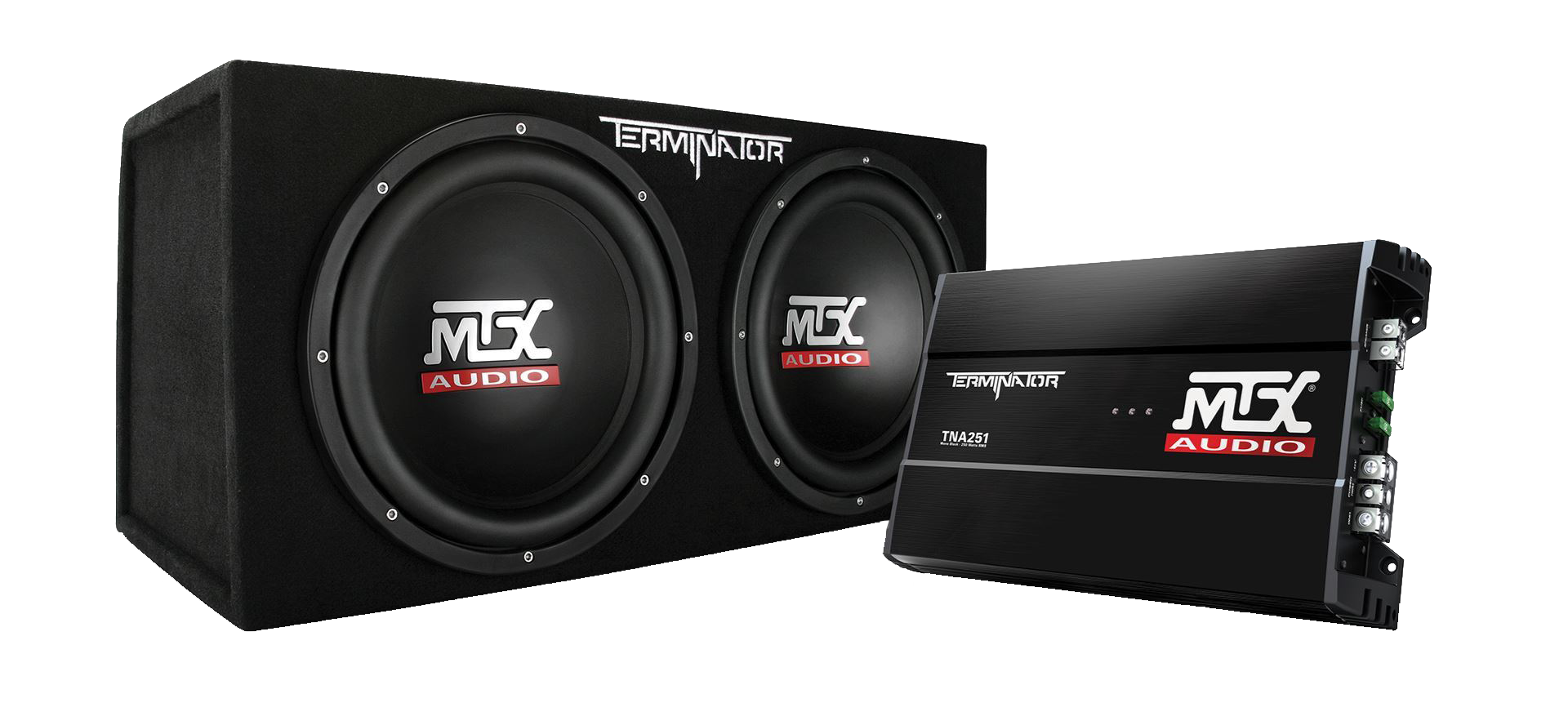 TNP212D2 Dual 12" Subwoofer Enclosure And Amplifier Party Package | MTX ...