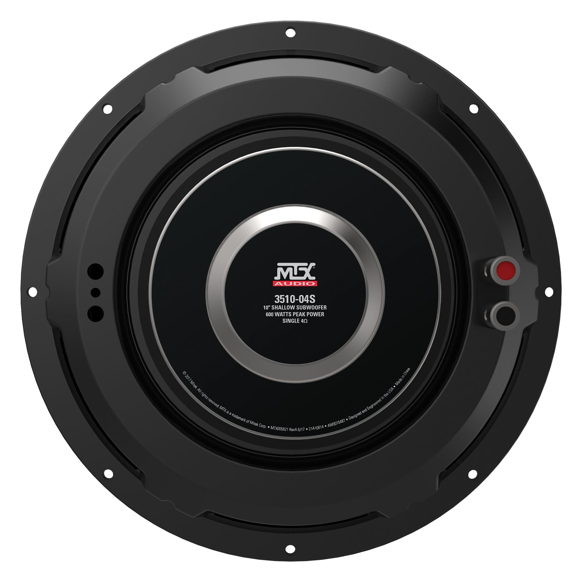 35 Series 10" 4Ω Single Voice Coil Shallow Mount Subwoofer | MTX ...